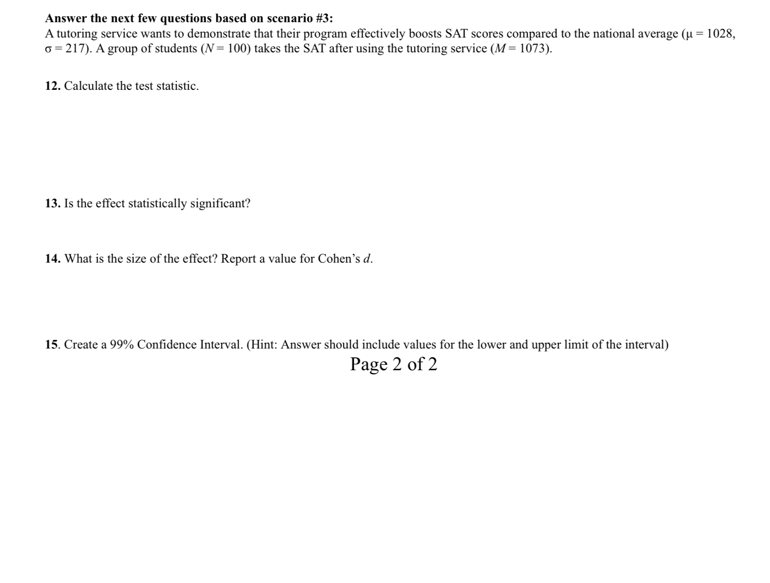 Answer the next few questions based on scenario #3:A | Chegg.com