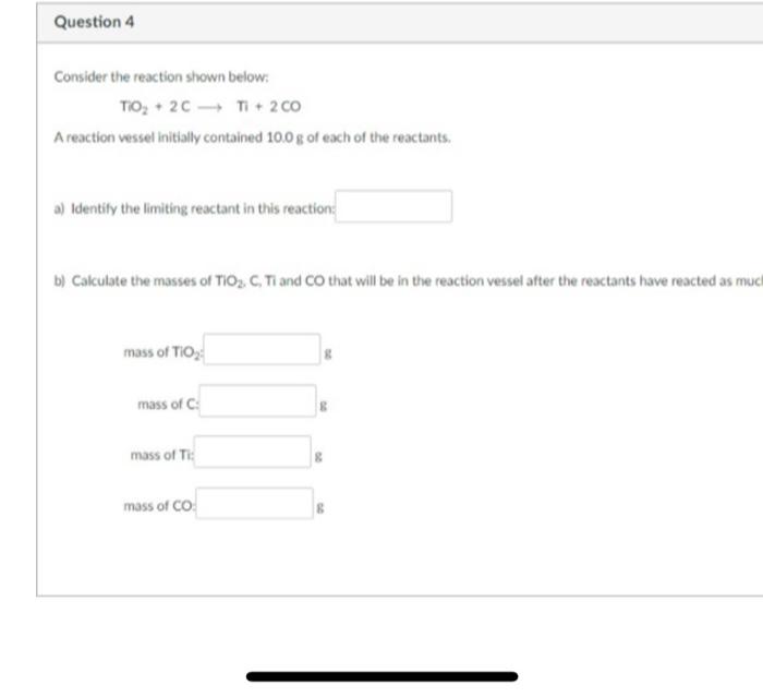 Solved Consider the reaction shown below: TO2+2C Ti+2CO A | Chegg.com