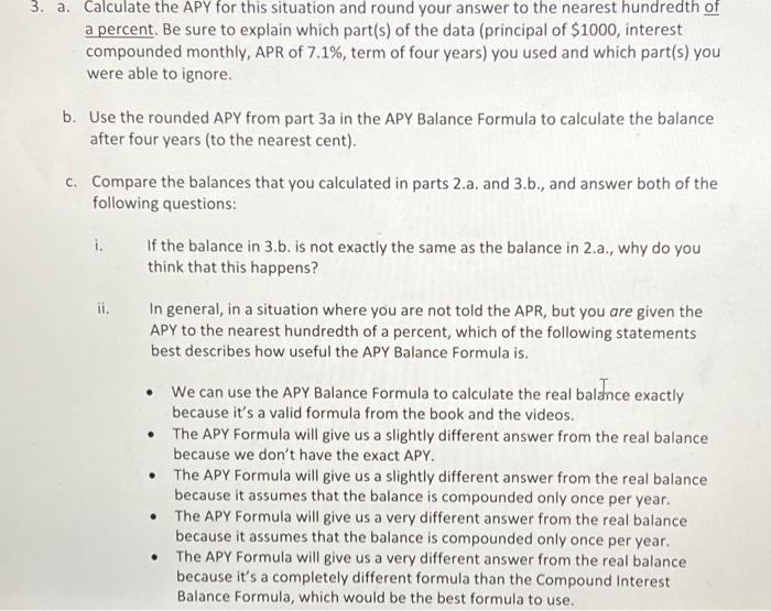 Solved a. Calculate the APY for this situation and round | Chegg.com