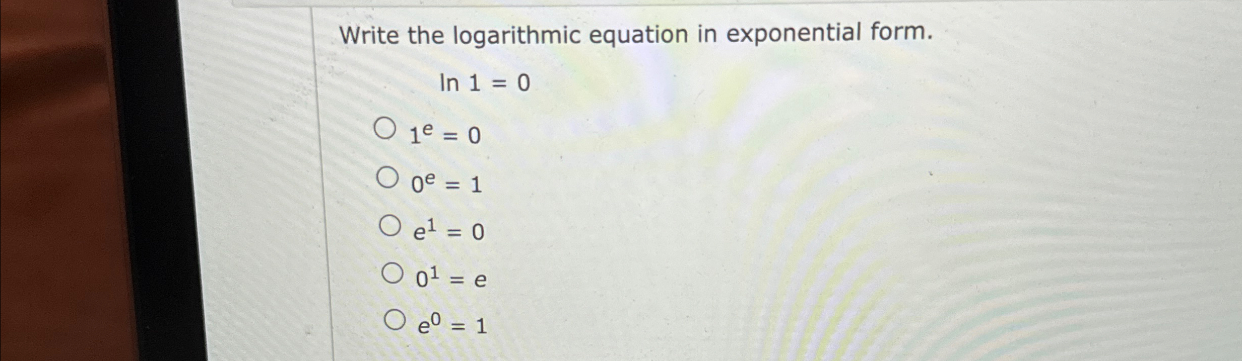 Solved Write the logarithmic equation in exponential form. | Chegg.com