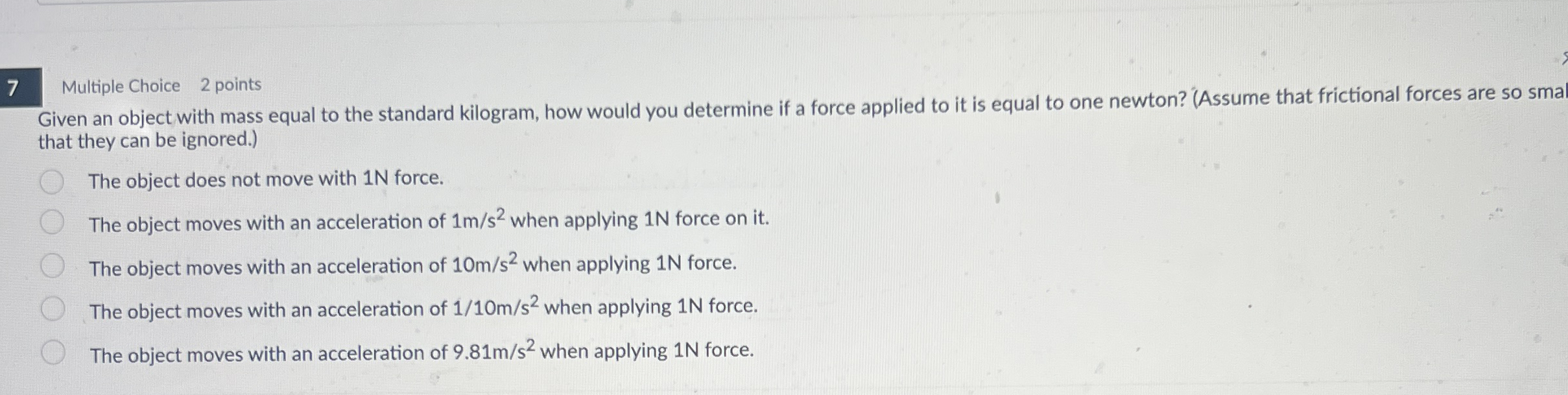 Solved Multiple Choice2 ﻿pointsGiven an object with mass | Chegg.com