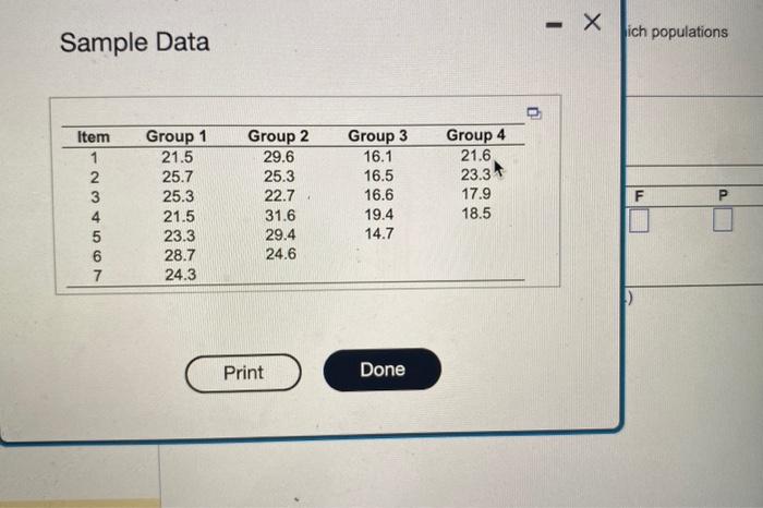 Solved Sample DataGiven the following sample data, complete | Chegg.com