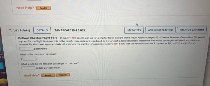 Solved Optimal Chapter-Flight Fare If exactly 210 people | Chegg.com