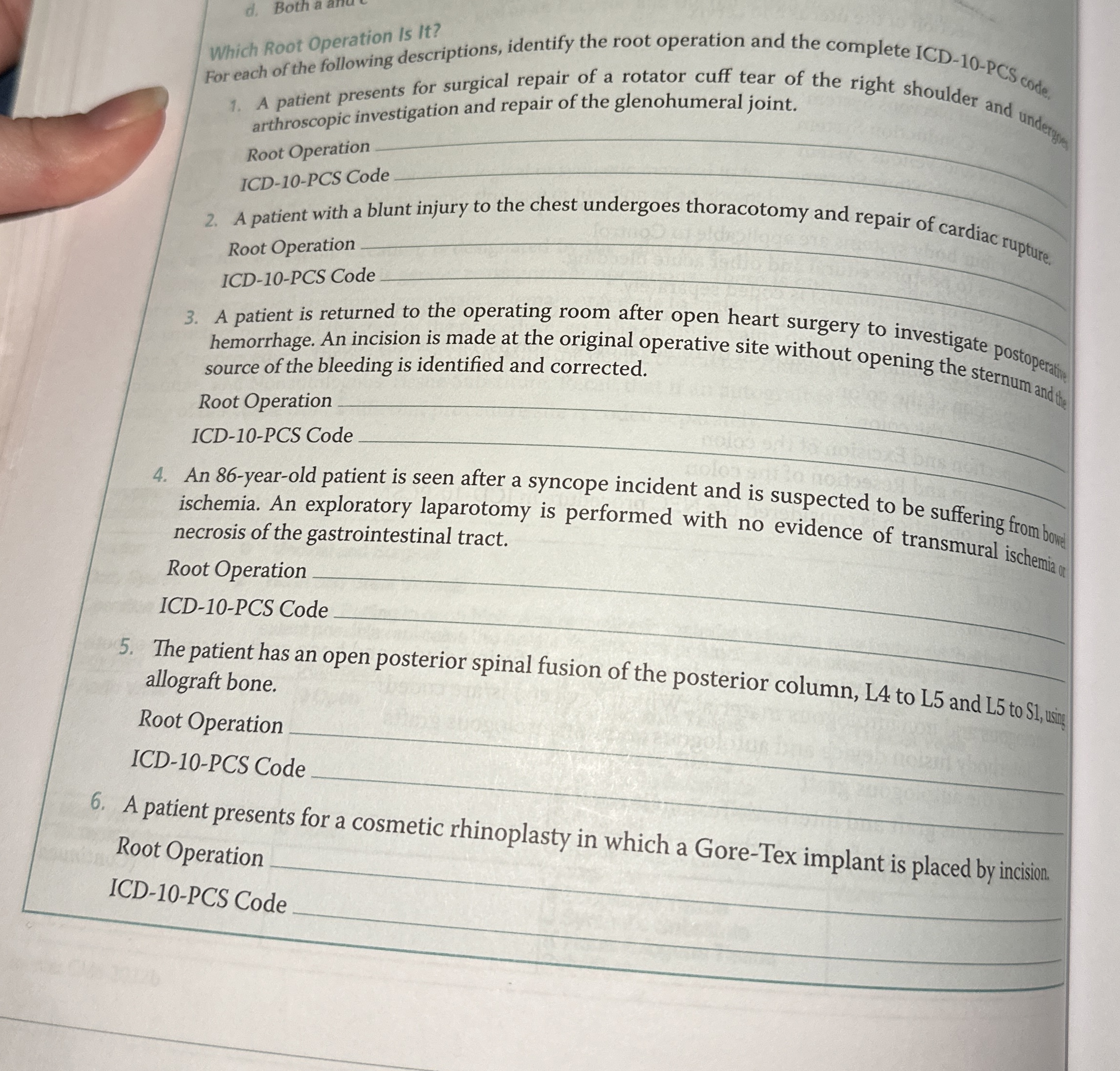 Solved Which Root Operation is It?For each of the following | Chegg.com