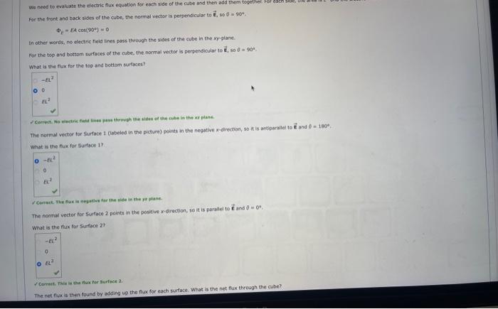 Solved For the front and back sibes of the cube, the normal | Chegg.com
