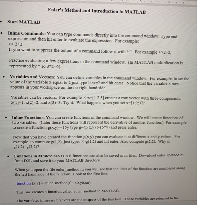 I need 1-6 completed please for Mathlab the Eulers | Chegg.com