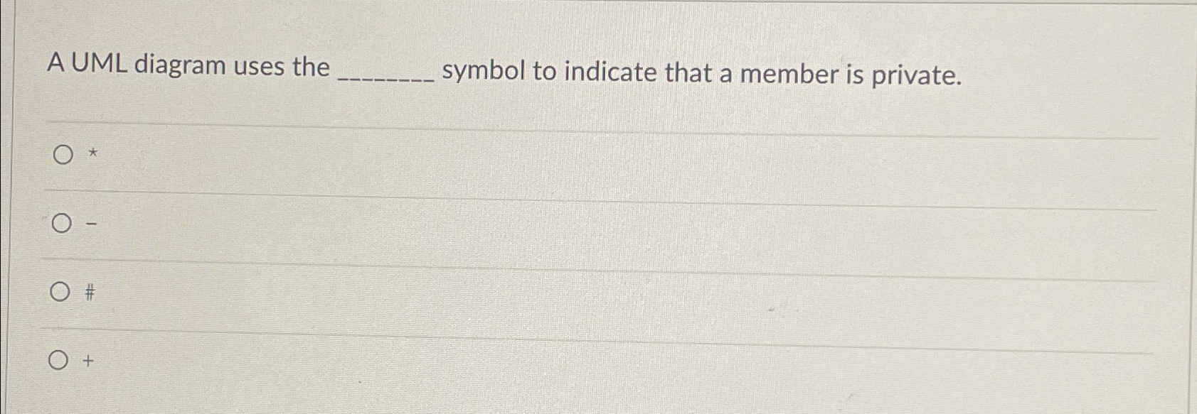 Solved A UML diagram uses the ﻿symbol to indicate that a | Chegg.com