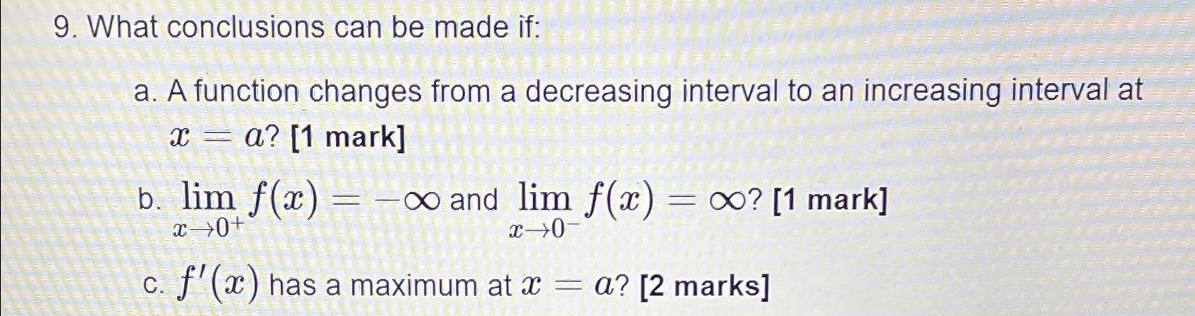 Solved What conclusions can be made if:a. ﻿A function | Chegg.com