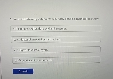 Solved All of the following statements accurately describe | Chegg.com