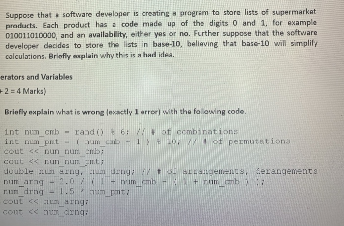 Solved Suppose that a software developer is creating a | Chegg.com