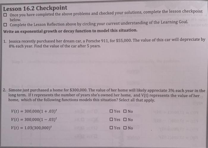 Solved Lesson 16.2 Checkpoint Once you have completed the | Chegg.com