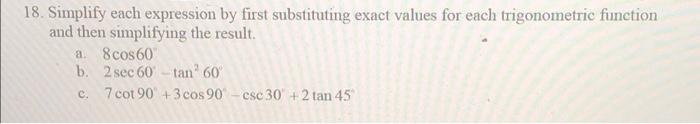 Solved 18. Simplify each expression by first substituting | Chegg.com