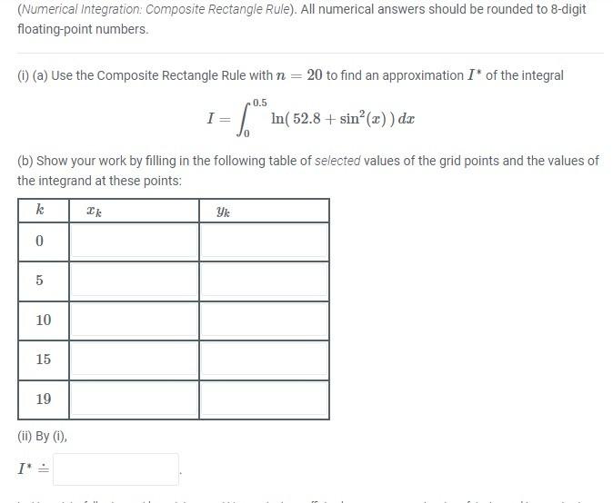 Solved (Numerical Integration: Composite Rectangle Rule). | Chegg.com