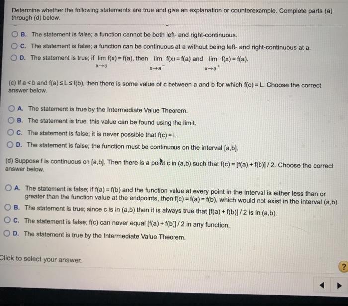 Solved Determine whether the following statements are true | Chegg.com