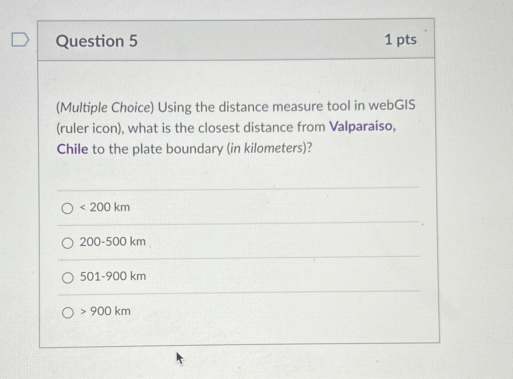 Solved Question 51pts(Multiple Choice) ﻿Using the distance | Chegg.com