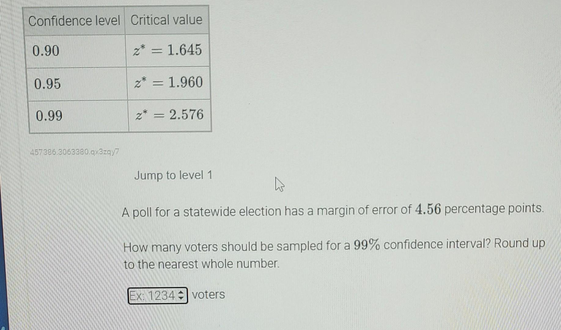 Solved Jump to level 1 A poll for a statewide election has a | Chegg.com