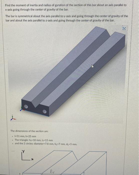 Solved Find the moment of inertia and radius of gyration of | Chegg.com