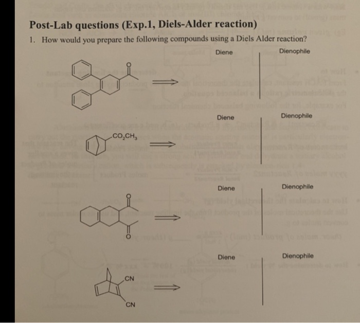 Solved Diels Alder Reaction Balanced Reaction Equation (draw | Chegg.com