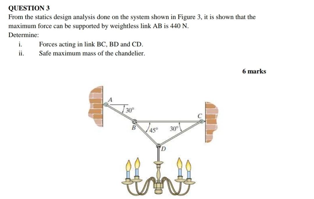 Solved QUESTION 3 From the statics design analysis done on | Chegg.com