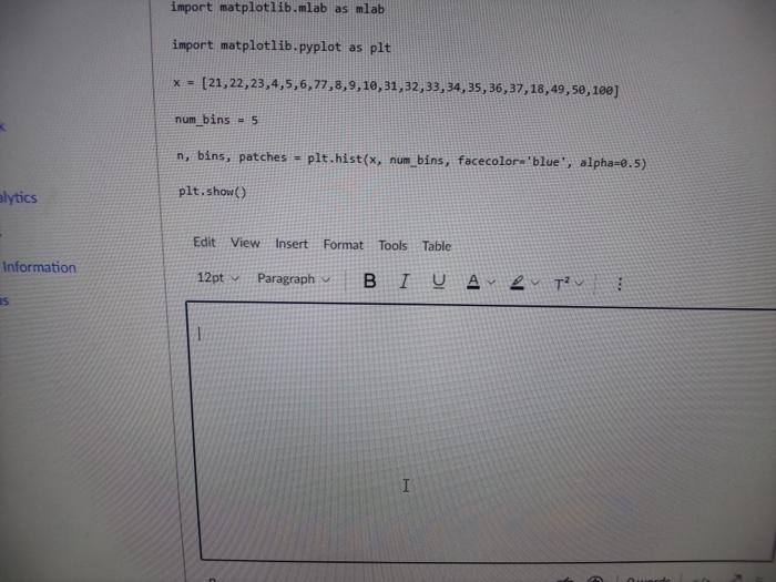 Solved import matplotlib.mlab 45 mlab import | Chegg.com