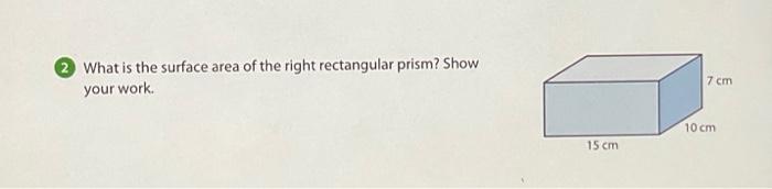 Solved 2. What is the surface area of the right rectangular | Chegg.com