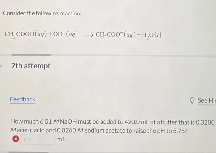 Solved Consider the following reaction: | Chegg.com