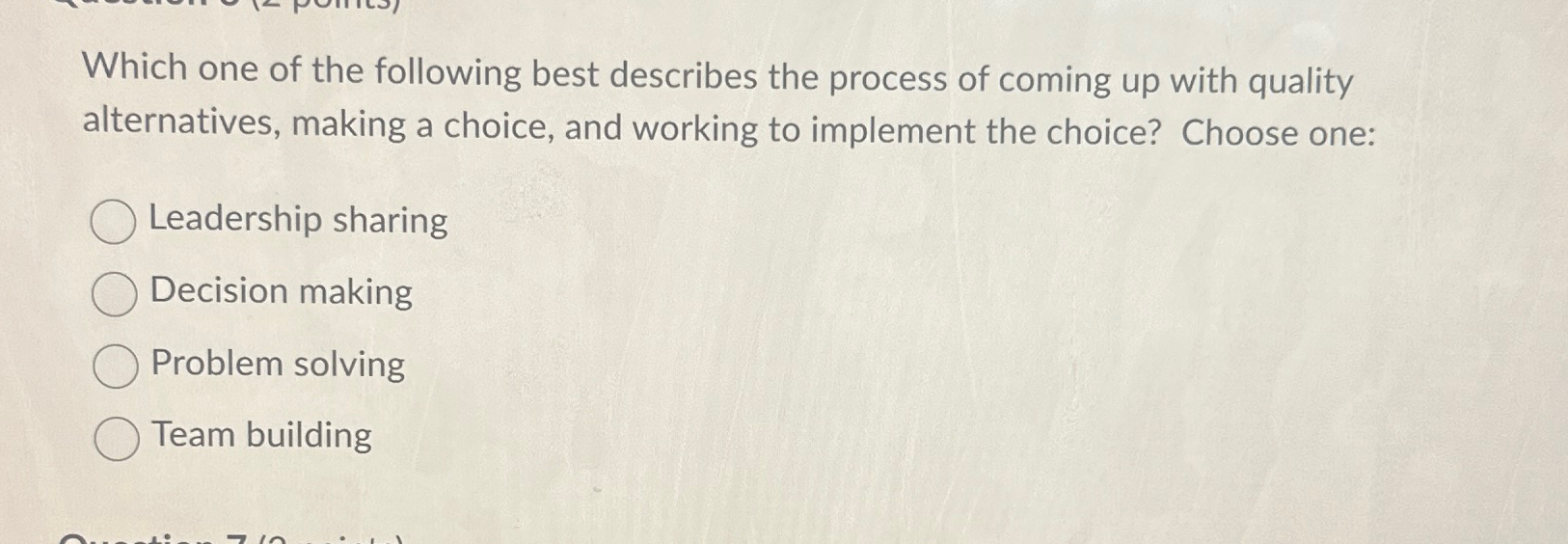 Solved Which one of the following best describes the process | Chegg.com