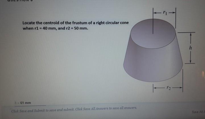 Solved Locate the centroid of the frustum of a right | Chegg.com