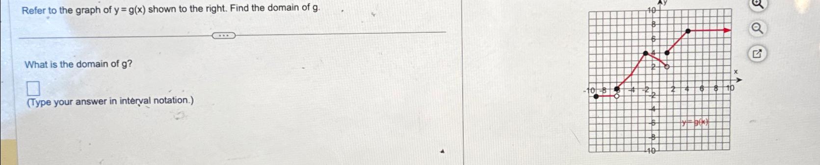 Solved Refer to the graph of y=g(x) ﻿shown to the right. | Chegg.com