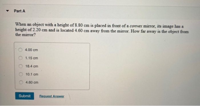 Solved Part A When an object with a height of 8.80 cm is | Chegg.com