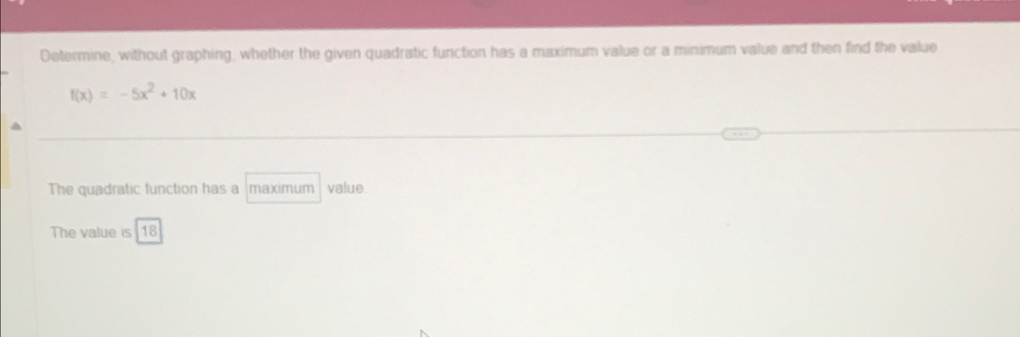 Solved Determine, without graphing, whether the given | Chegg.com