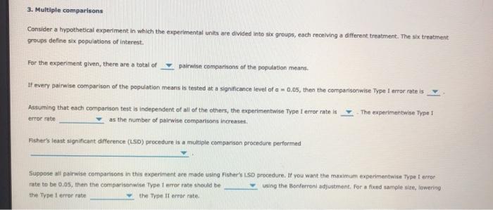 Solved 3. Multiple comparisons Consider a hypothetical | Chegg.com