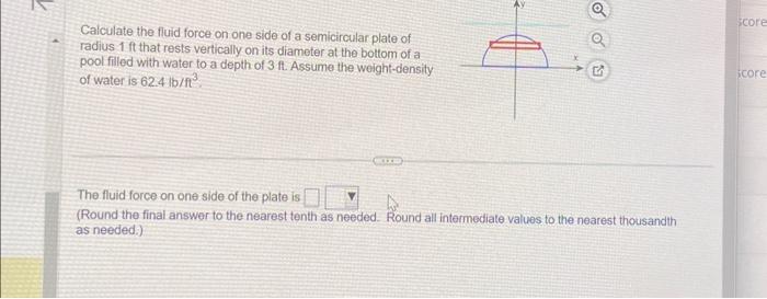 Solved Calculate the fluid force on one side of a | Chegg.com