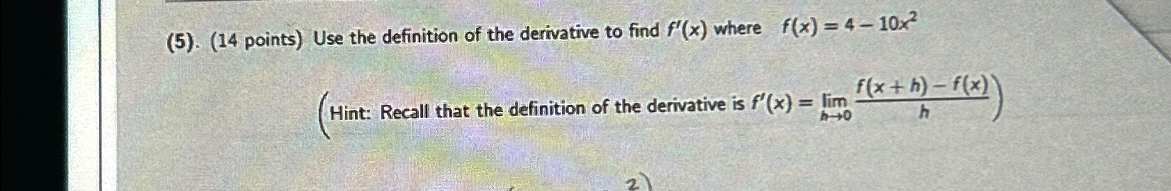 Solved (5). (14 ﻿points) ﻿Use the definition of the | Chegg.com