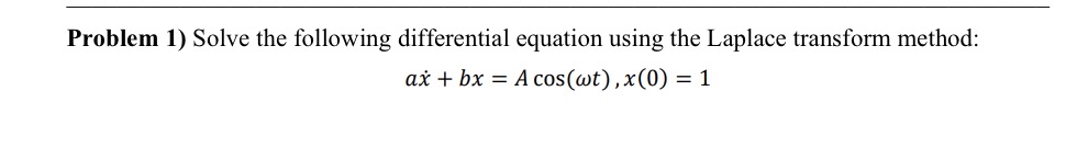 Solved Problem 1) ﻿Solve the following differential equation | Chegg.com