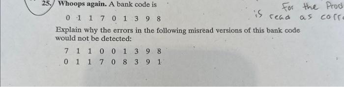 Solved Whoops again. A bank code is Explain why the errors | Chegg.com