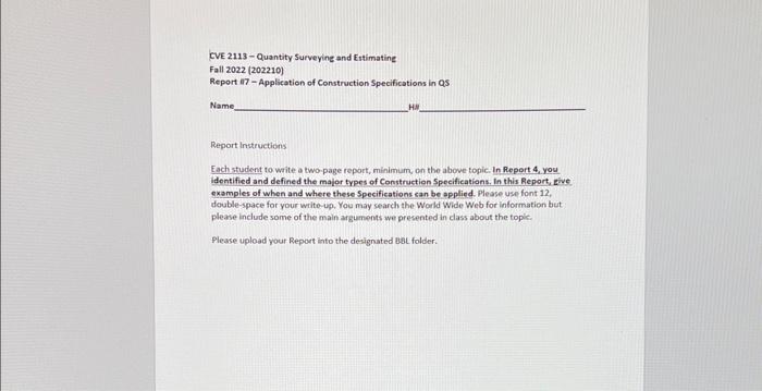 Solved Report Instructions Each student to write a two-page | Chegg.com