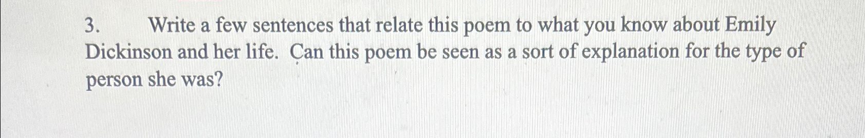 Solved Write a few sentences that relate this poem to what | Chegg.com
