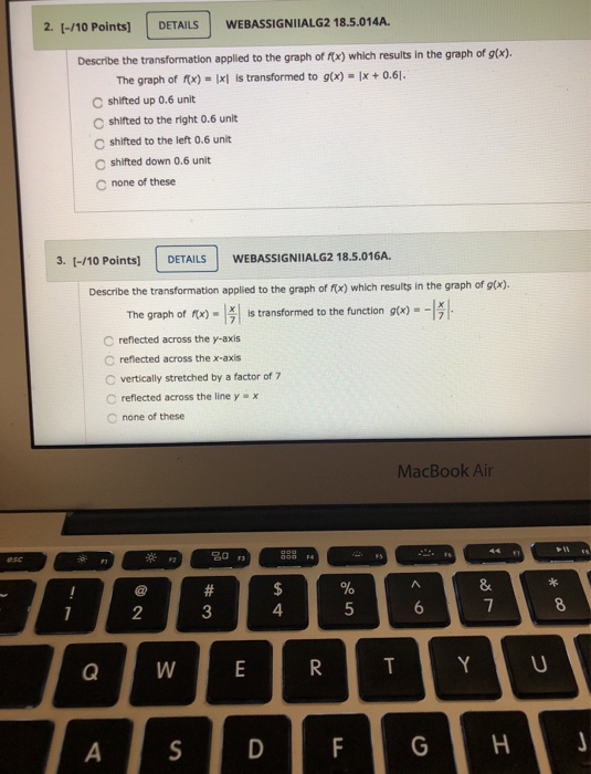 Solved 2. [-/10 Points) DETAILS WEBASSIGNIIALG2 18.5.014A. | Chegg.com