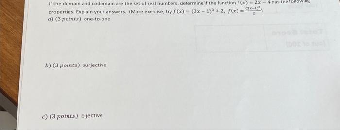 Solved If The Domain And Codomain Are The Set Of Real
