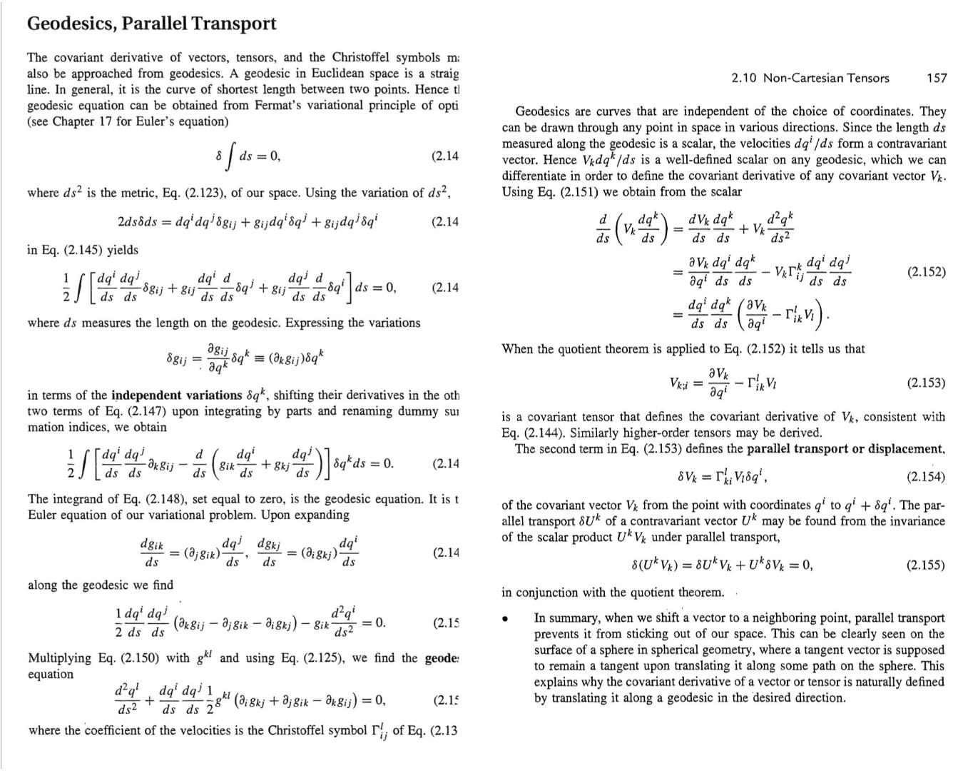 Solved Geodesics and parallel transport I need to develop | Chegg.com