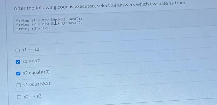 Solved After the following code is executed, select all | Chegg.com