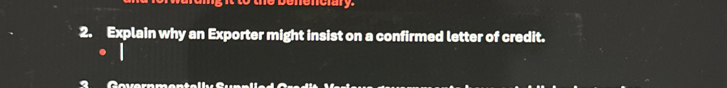 Solved Explain why an Exporter might insist on a confirmed | Chegg.com