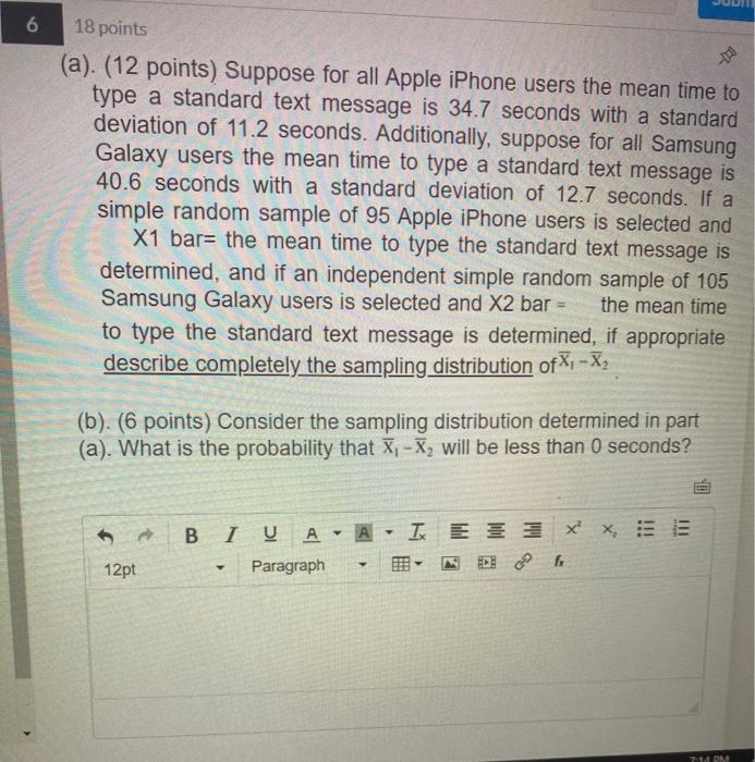 Solved 6 18 Points a 12 Points Suppose For All Apple Chegg
