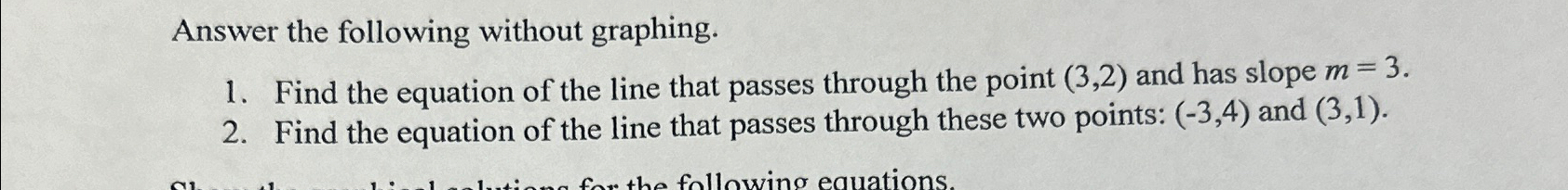 Solved Answer the following without graphing.Find the | Chegg.com