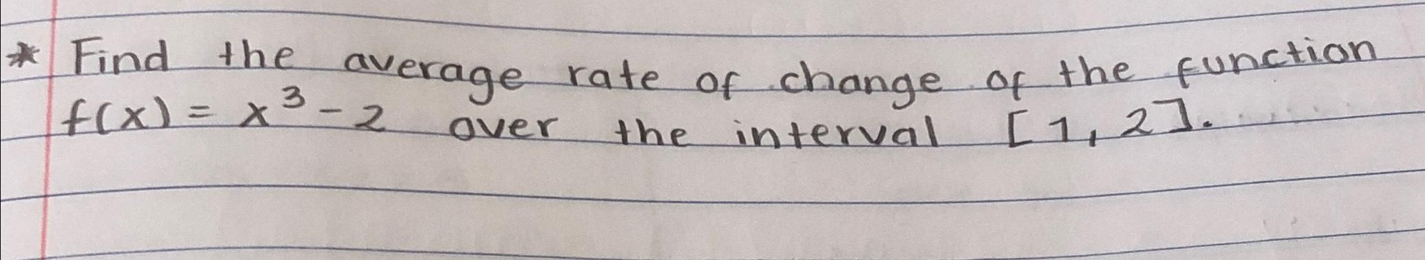 Solved Find the average rate of change of the function | Chegg.com