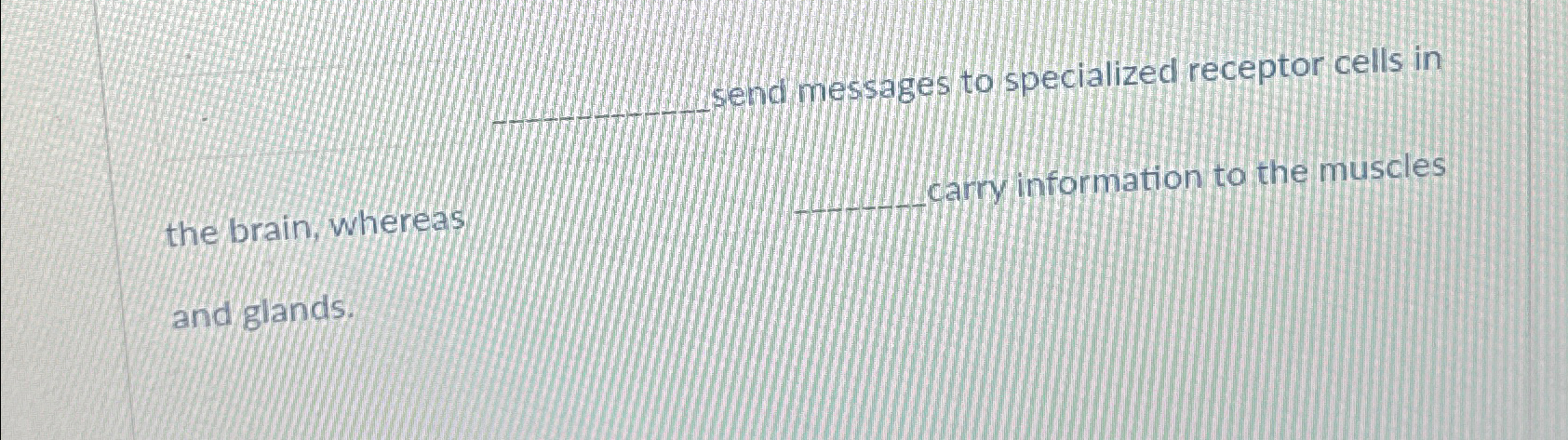 Solved send messages to specialized receptor cells inthe | Chegg.com