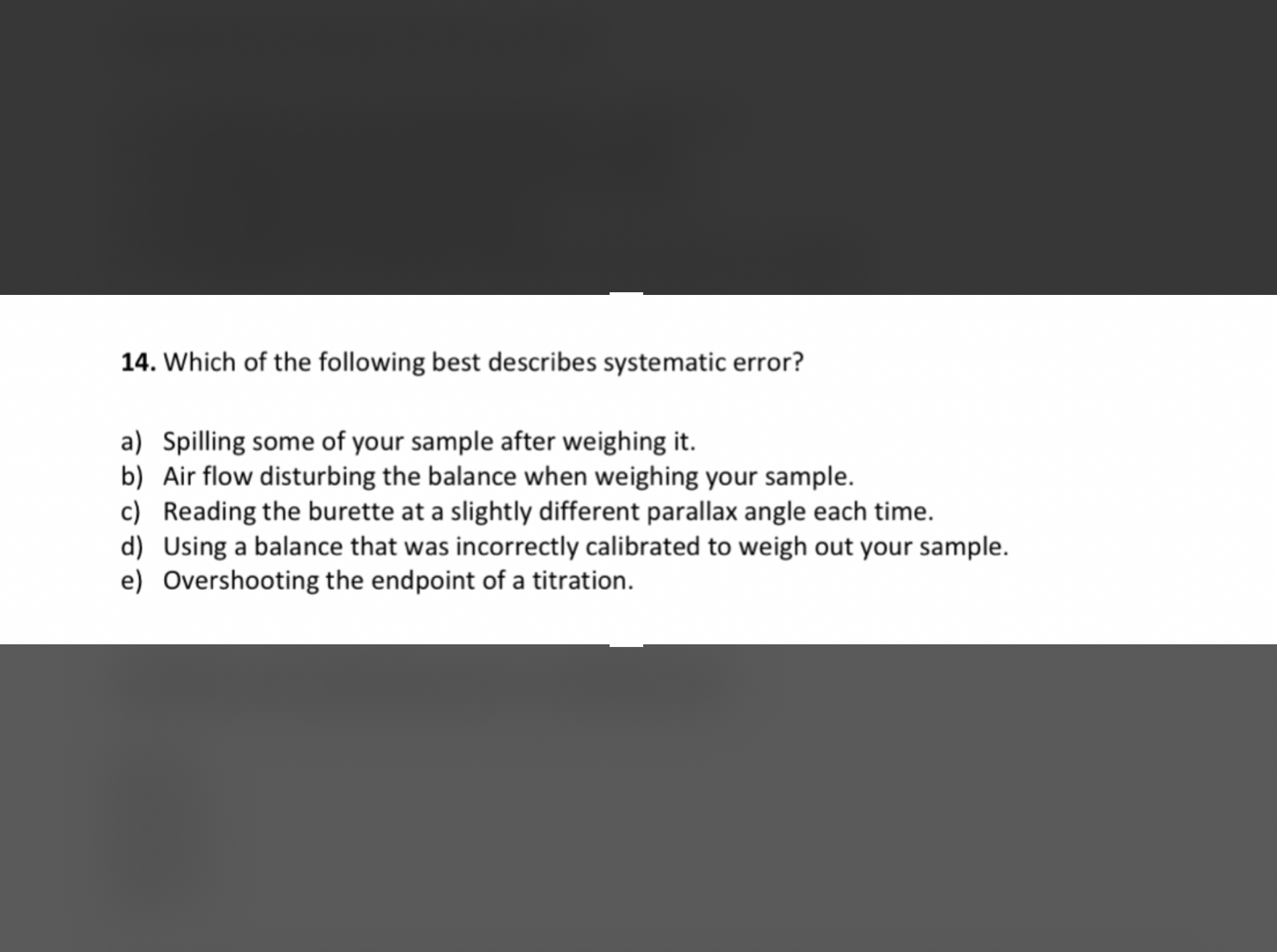 Solved Which of the following best describes systematic | Chegg.com