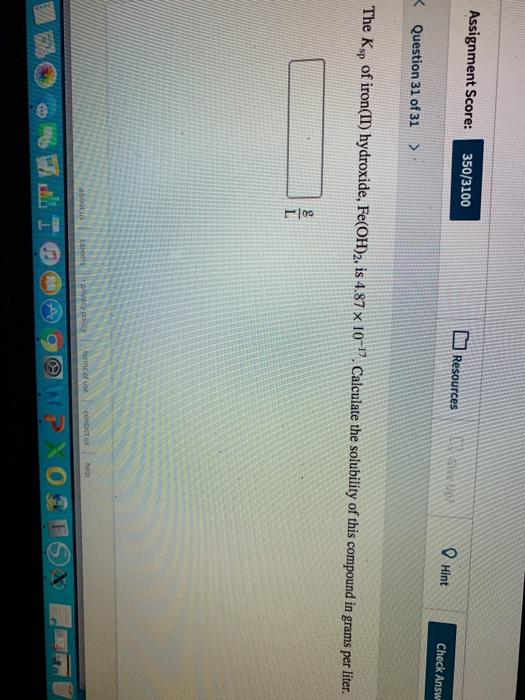 Solved Assignment Score: 350/3100 Resources Hint Check Answ | Chegg.com