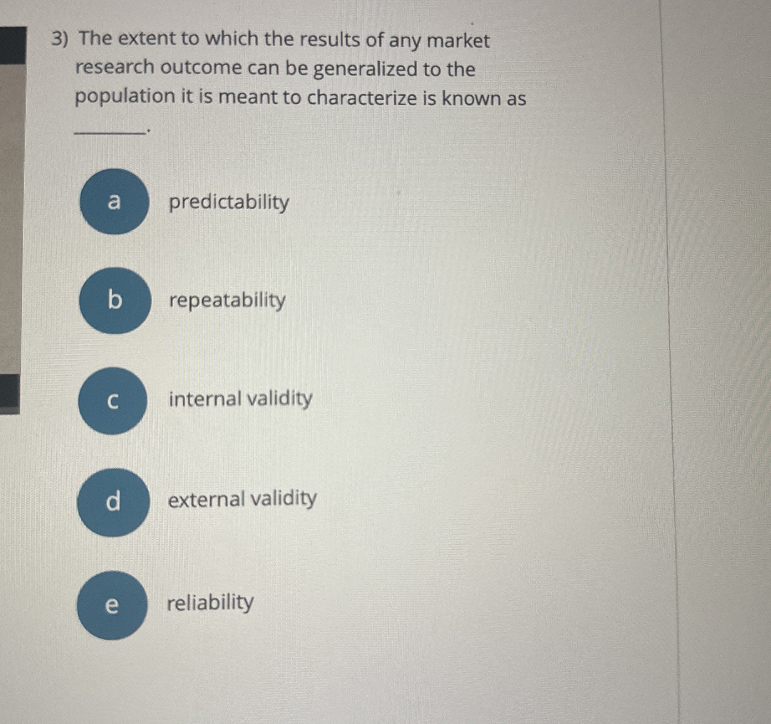 Solved The extent to which the results of any marketresearch | Chegg.com